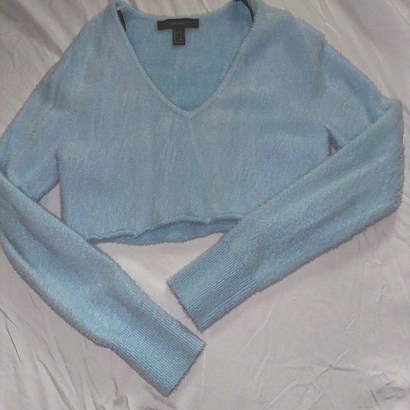 Forever 21 | Sweaters | Pretty Baby Blue Cropped Sweater | Poshmark